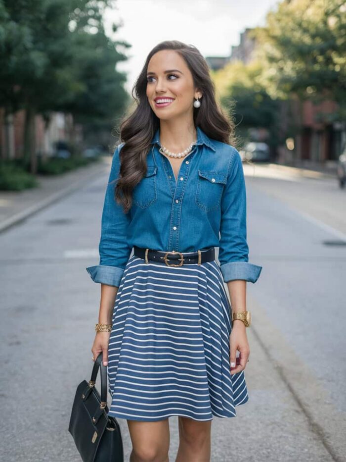 Denim Diva: 15 Killer Denim Shirt Outfit Ideas for Women - TOPGURL